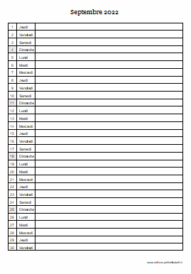Imprimer gratuitement un calendrier mensuel (12 pages - un mois par page)